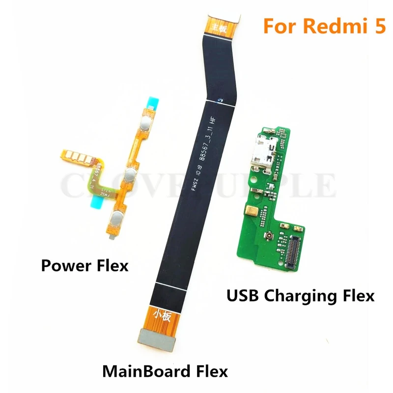 10pcs Power Volume & USB Charging Board Flex Cable & Motherboard ...