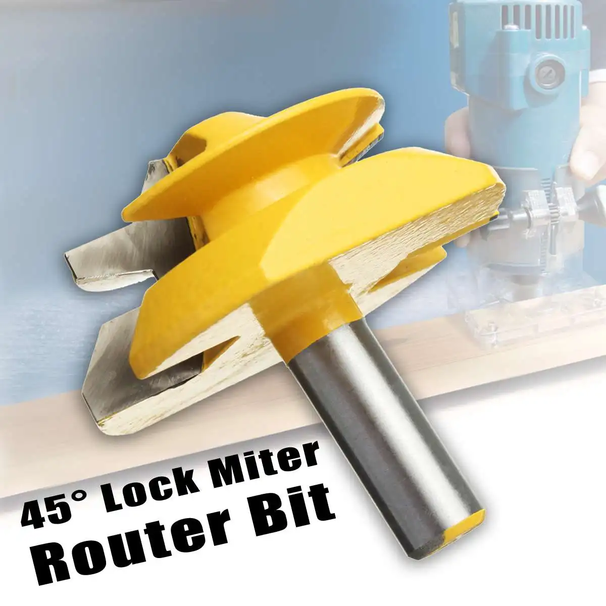 1/2 Inch Shank 45 Degree Lock Miter Router Bit Woodworking Cutter Tool ...