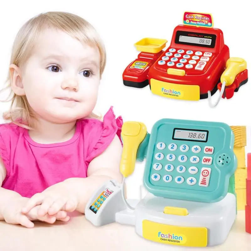 Simulated Supermarket Checkout Counter Role Cashier Cash Register Toy ...