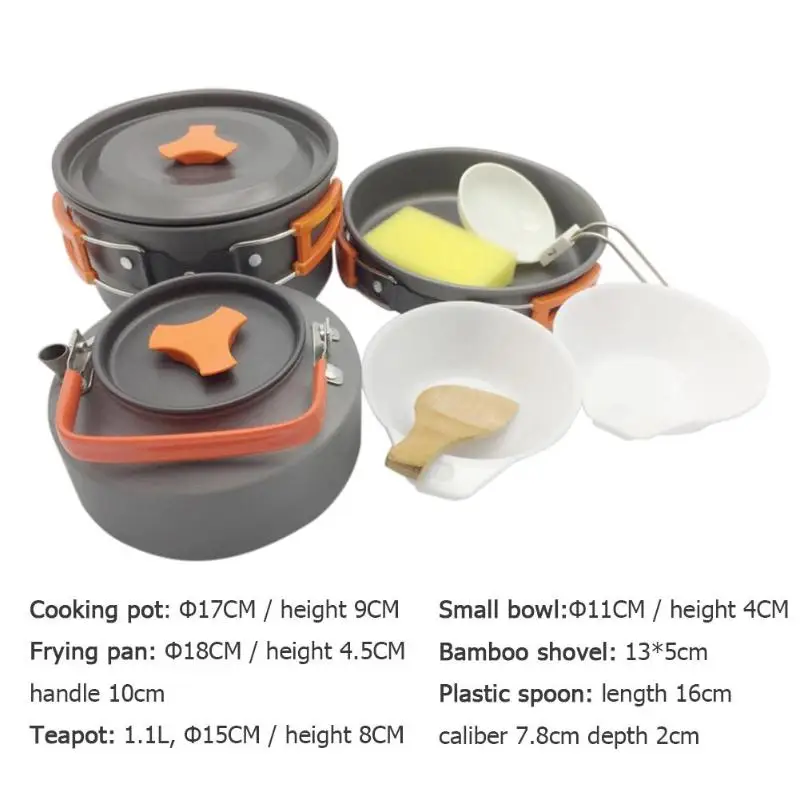 8pcs Outdoor Camping Cookware Set - Rhino Camping
