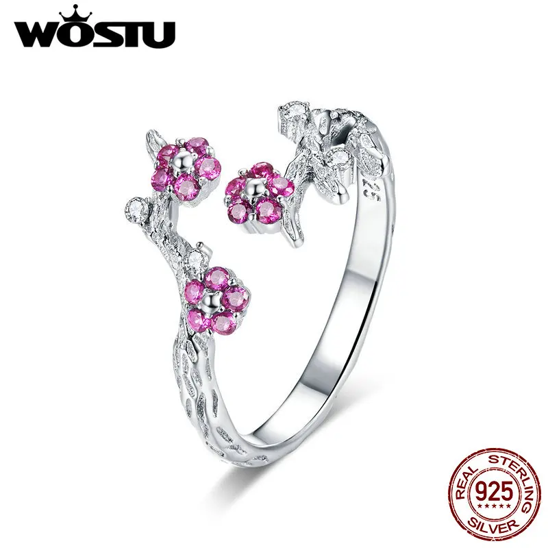 WOSTU-Trendy-925-Sterling-Silver-Wintersweet-Flower-Ring-Finger-Wedding ...