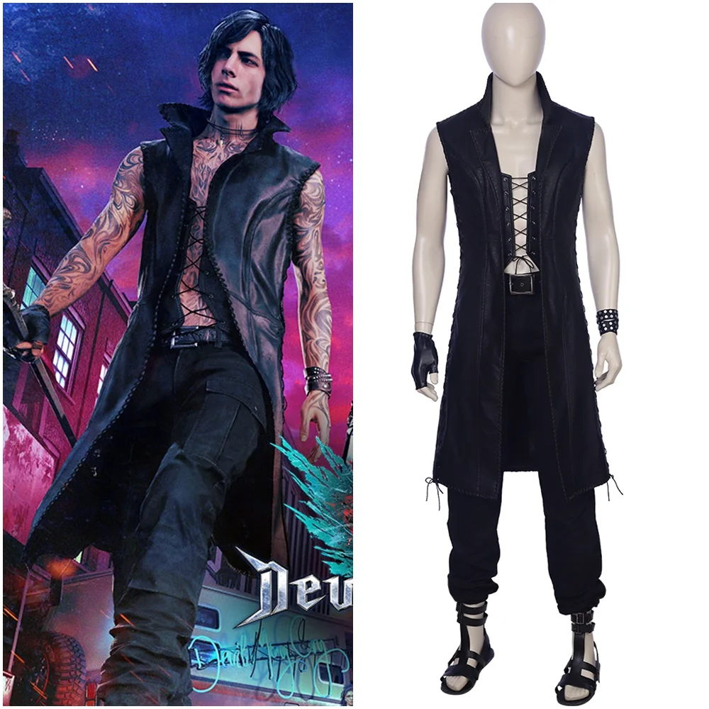 DMC 5 Devil May Cry Vitale V Cosplay Costume Black Coat Outfit for Men ...