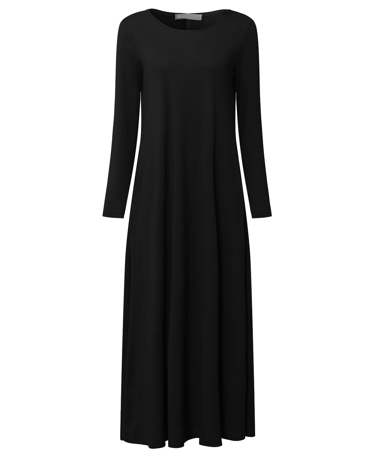 Solid Long Dress Women Sexy O Neck Long Sleeve Elegant Party Dresses