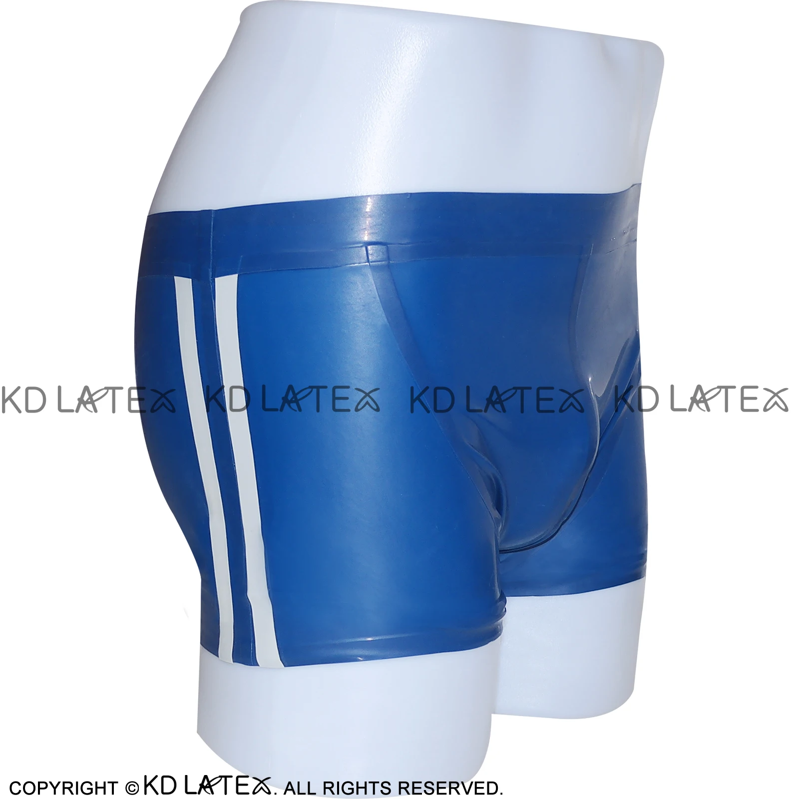 Blue And White Stripes Two Sides Sexy Latex Boxer Shorts Rubber ...