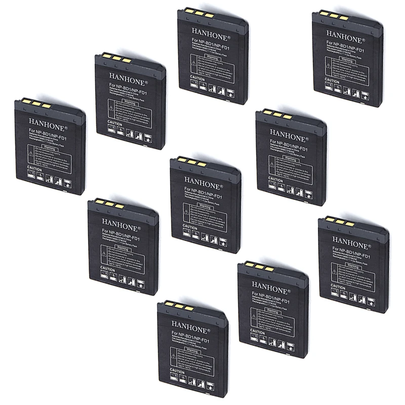 10PCS 1900mAh NP FD1 NP BD1 NP BD1 Rechargeable Li ion Battery For Sony T200 T2 TX1 T700 T500 ...