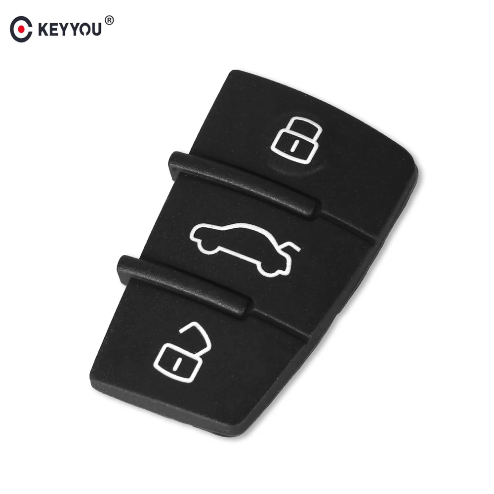 KEYYOU 3 Buttons Replacement Rubber Pad Key Shell Fob For Audi A3 A4 A5 ...