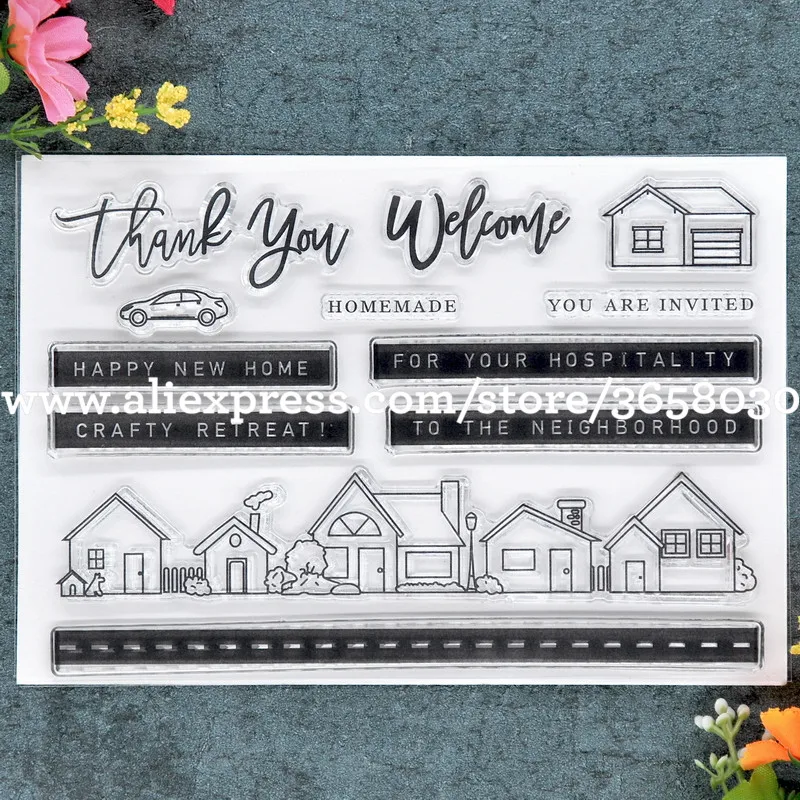 thank-you-welcome-HOME-MADE-Scrapbook-DIY-photo-cards-rubber-stamp ...