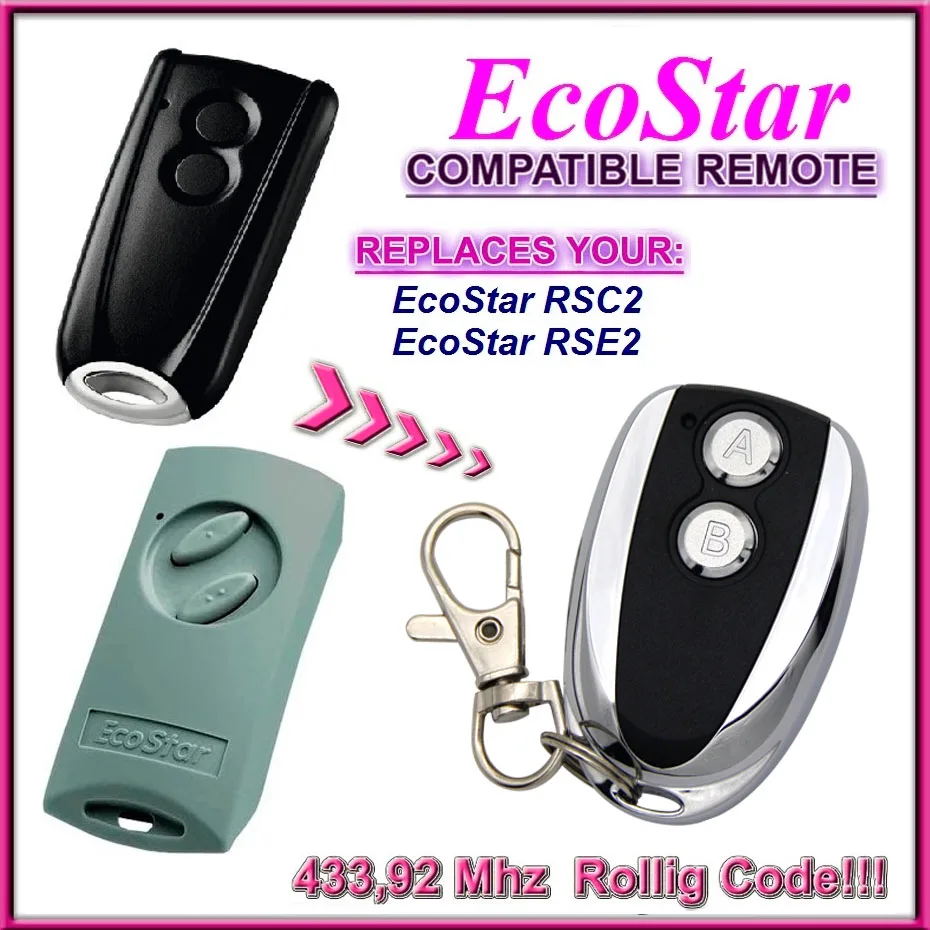 Ecostar RSC2 RSE2 433MHz Remote Control Compatible Replacement Hormann ...