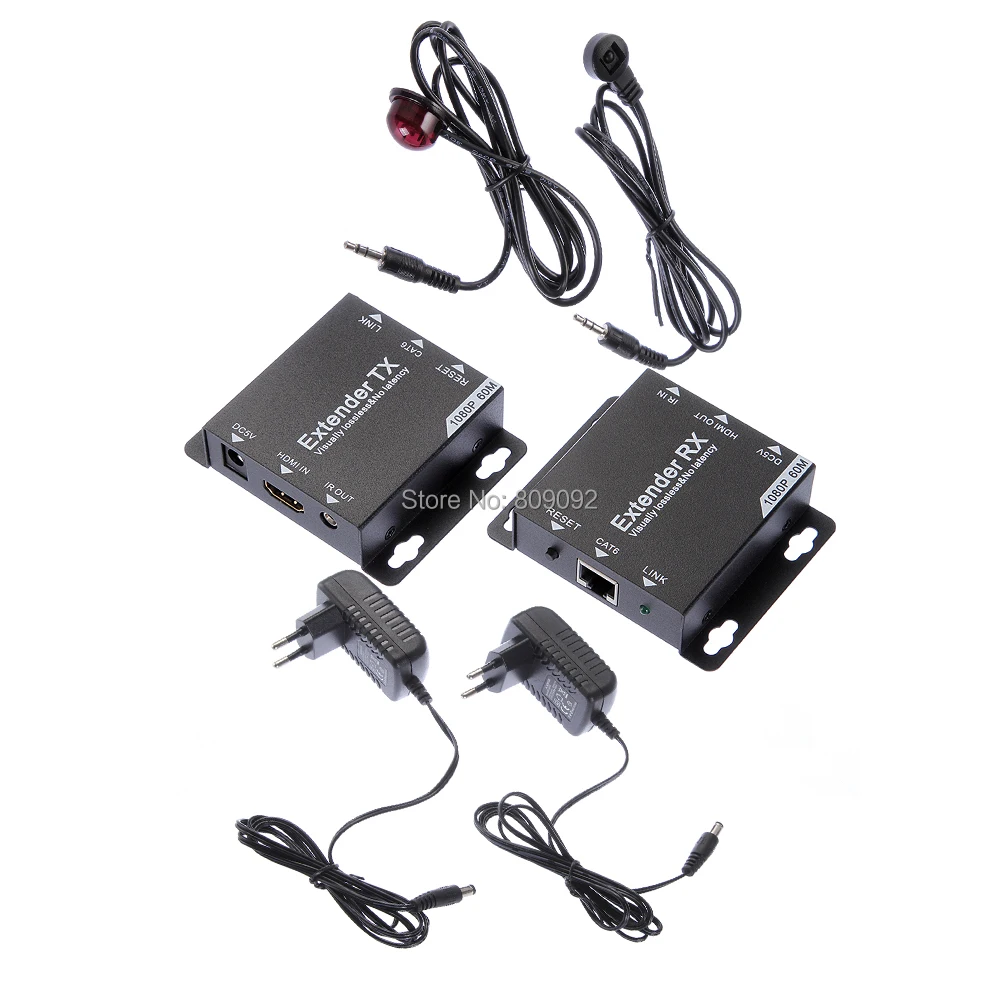 Hdmi Extender Tx+rx 1080p Signal To 60m Over Cat6/7 Utp Ethernet Rj45 ...