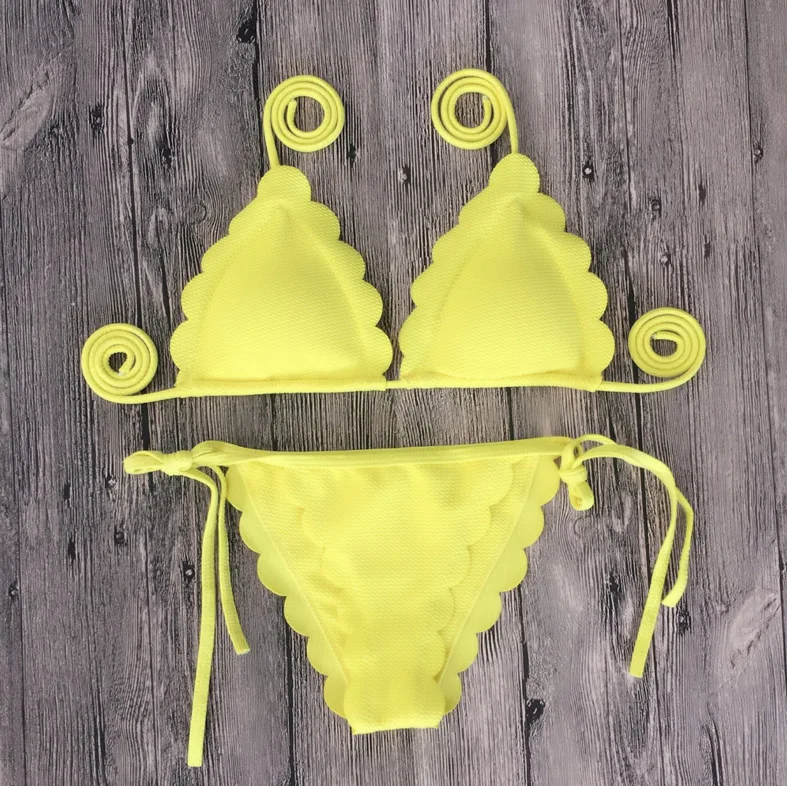2018 Sexy Push Up Bikini Women Swimwear Beach Halter Top Bikini Set