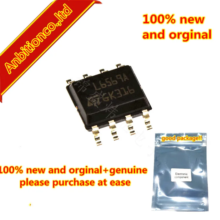 10pcs 100% 새로운 오리지널 L6569AD013TR L6569A SOP8 고전압 하프 브리지 드라이버, 발진기 포함 ...