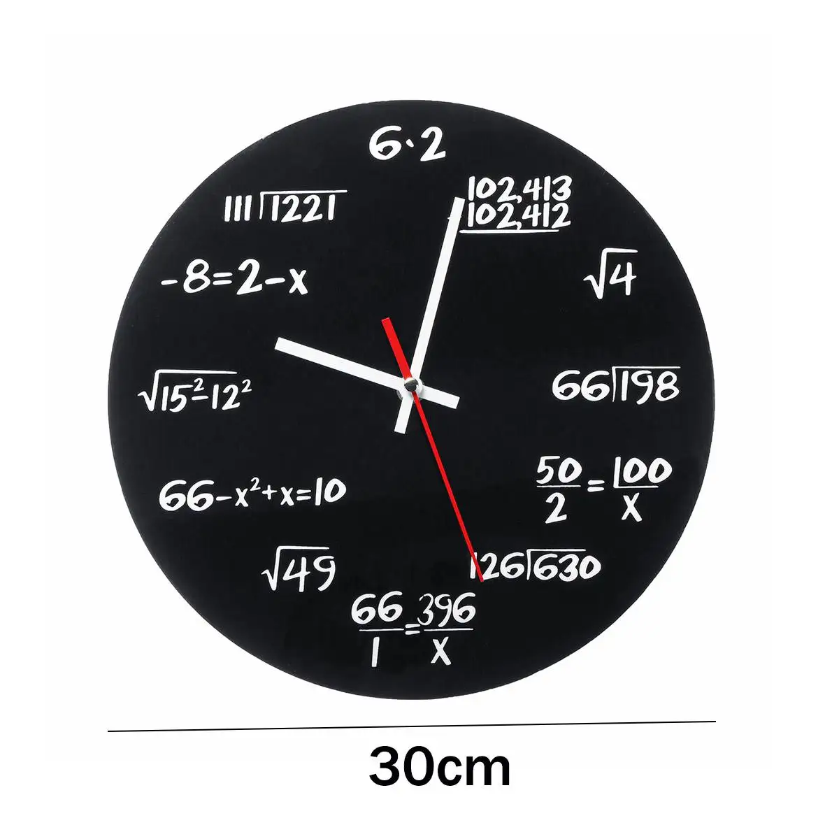 Matte Black Metal Mathematics Math Algebra Blackboard Pi Wall Clock ...