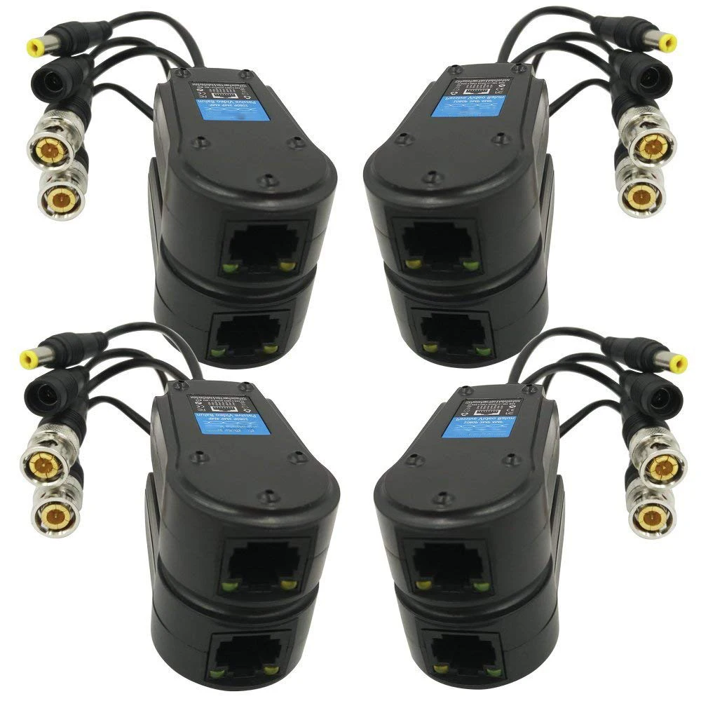 4 pair vídeo passivo/power balun atualizado 1080p 5mp bnc para rj45 ...