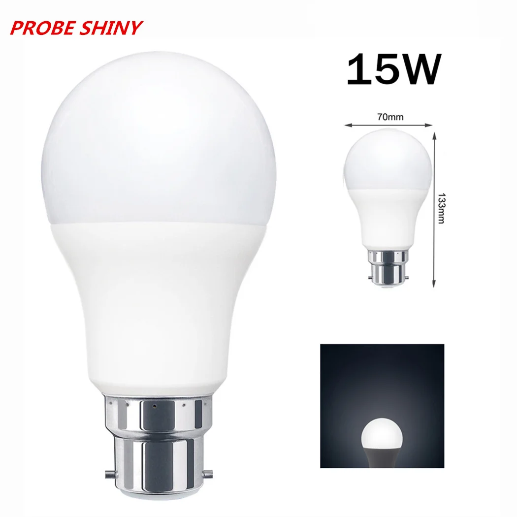 LED Bulb Lamps B22 110V 220V 240V Light Bulb Real Power 15 W High ...