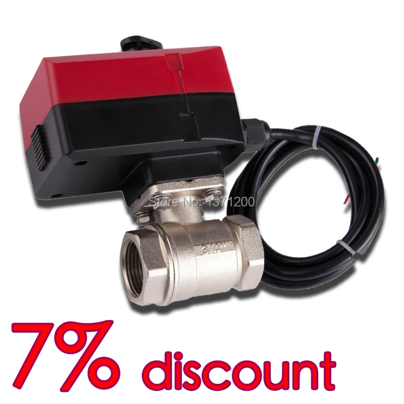 2 Way Electric Valve Three-wire Two Control Brass Motorized Ball Valve ...