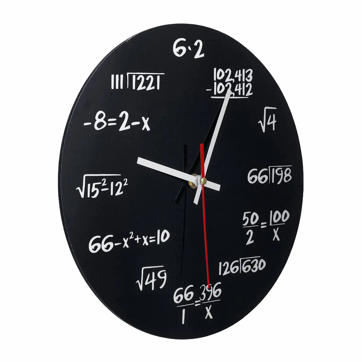 Matte Black Metal Mathematics Math Algebra Blackboard Pi Wall Clock ...