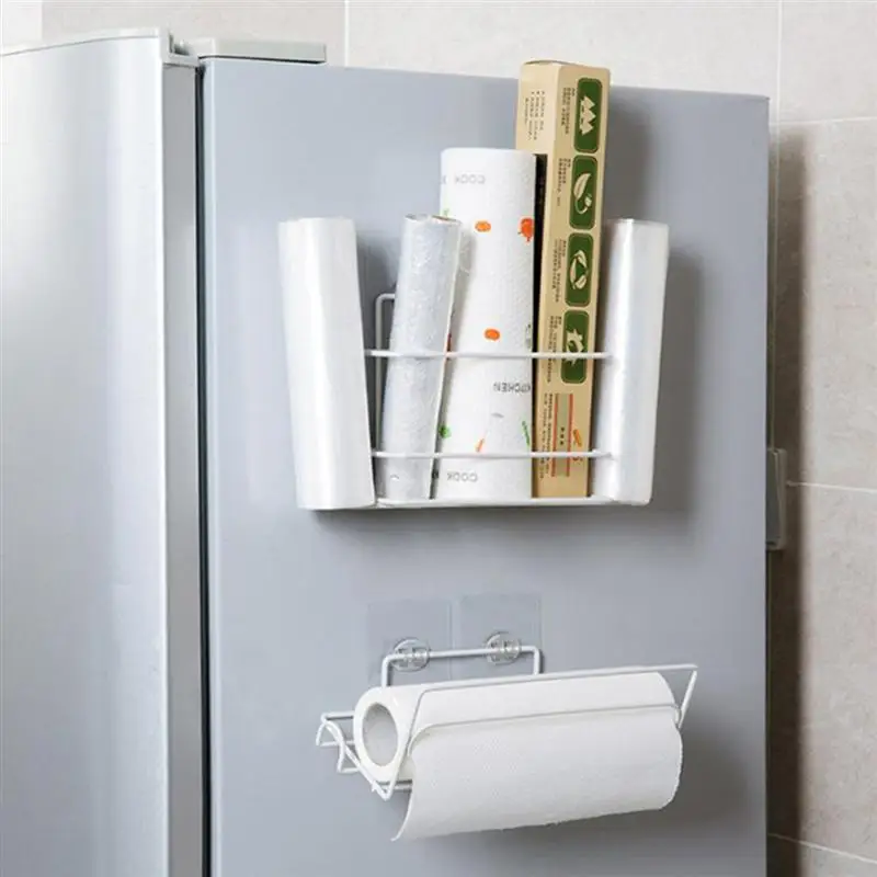 Multilayer Kitchen Hanging Shelf Plastic Film Storage Rack Iron ...