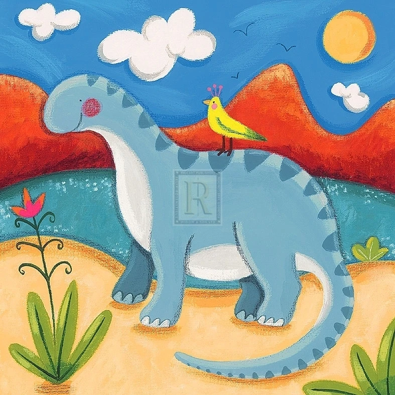 Baby Dippy The Diplodocus Poster Print by Sophie Harding (8 x 8 ...