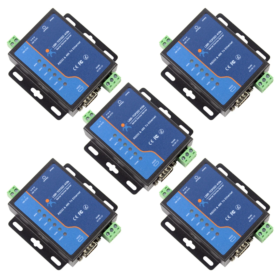 5pcs USR TCP232 410s ModBus RTU Converters support DNS DHCP RS232 RS485 SERIAL TO ETHERNET TCP ...