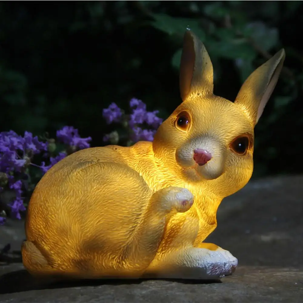 SOLLED LED Waterproof Rabbit Shape Solar Powered Lamp Landscape ...