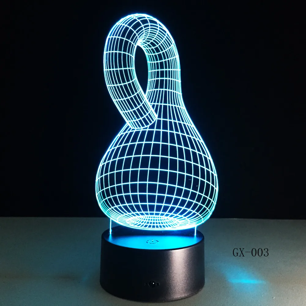 3D LED Night Light Hot Sale ABS Touch Base 7 Color Changing Abstract ...