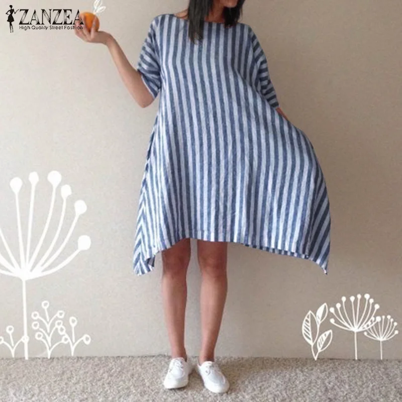 Zanzea Summer Baech Party Short Dress 2019 Women Casual O Neck Short