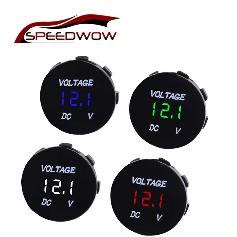 SPEEDWOW Universal Voltmeter Gauge Volt Meter LED Digital Display ...