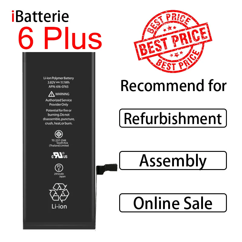 10pieces/Lot Brand New Replacement Battery for iPhone 6P 6SP 7P 8P 6 ...