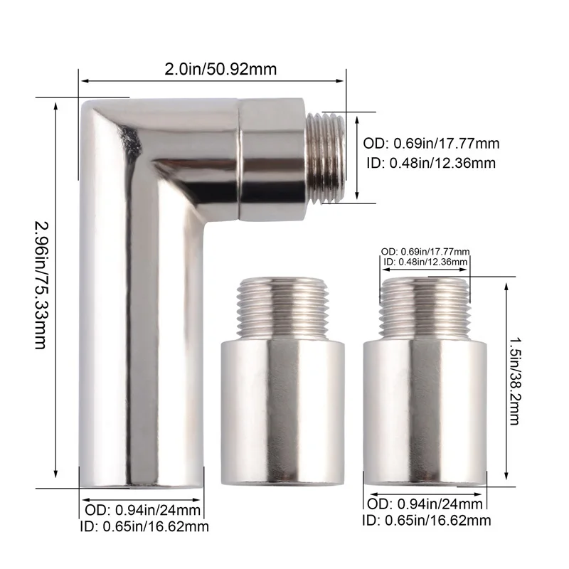 SPEEDWOW M18*1.5 90 Degree O2 Oxygen Sensor Extender Spacer Bung ...