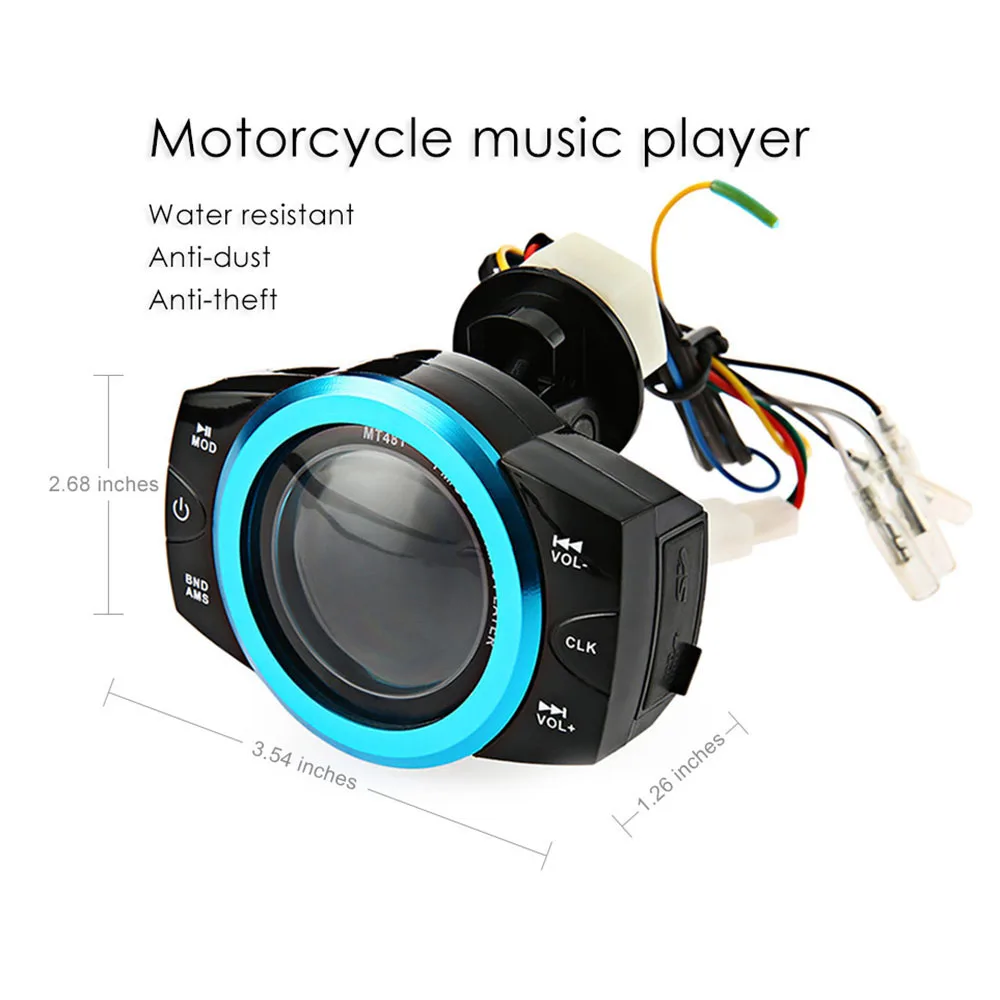 Water Resistance Motorcycle Speaker Set Fm Radio Usb Motorbike Music ...
