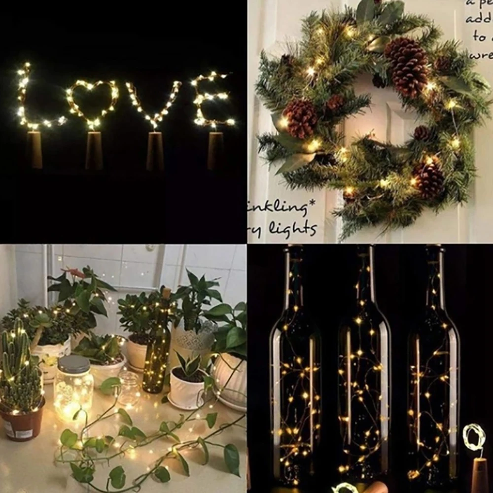 8 шт. Солнечный светодиодный в форме винной бутылки свет шнура теплый ...