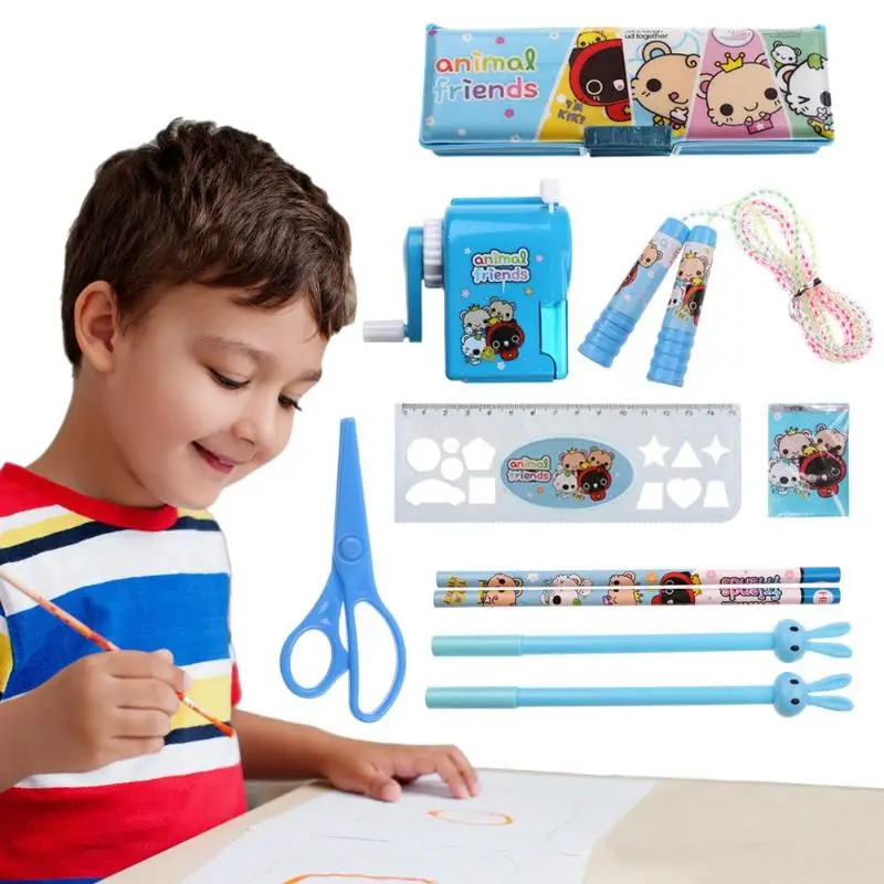 Cute Cartoon Kawaii Pencil Sharpener Stationery Set Student Kids School ...