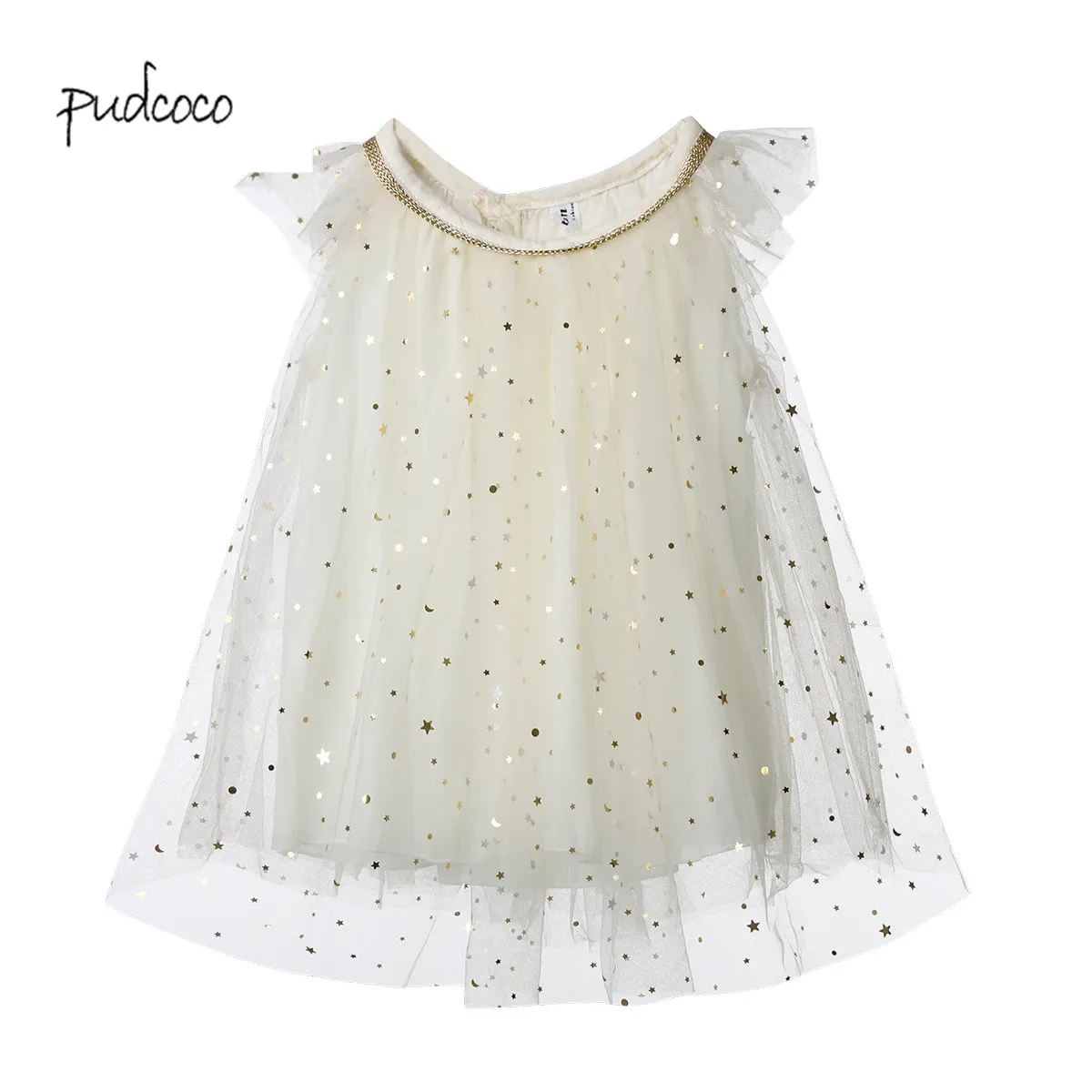 Pudcoco 2019 nueva marca de moda chica princesa vestido de encaje bebé ...