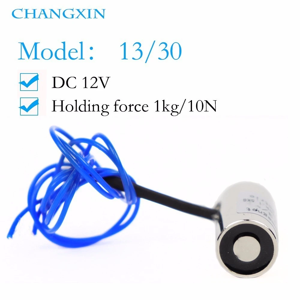 13*30mm DC 6v 12v 24v Solenoid Strong Sucker Holding Round Electric Neodymium Magnet Lifting 1kg ...