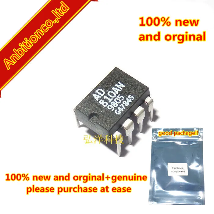 5pcs 100% New And Orginal Ad810an Ad810anz Dip-8 Microcircuit, Linear ...