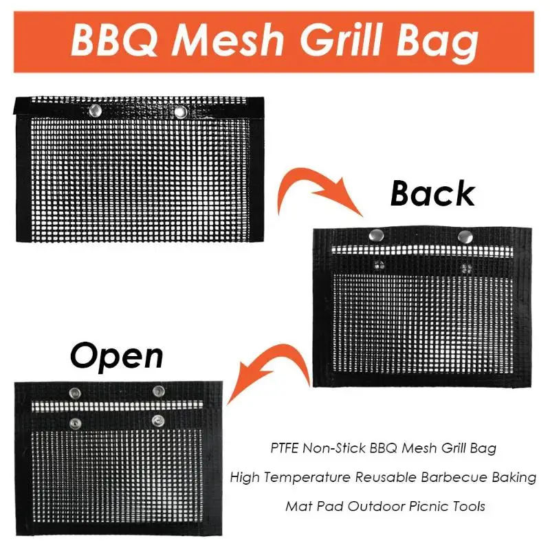 Non-Stick Reusable BBQ Mesh Grill Bag - ShopHomy