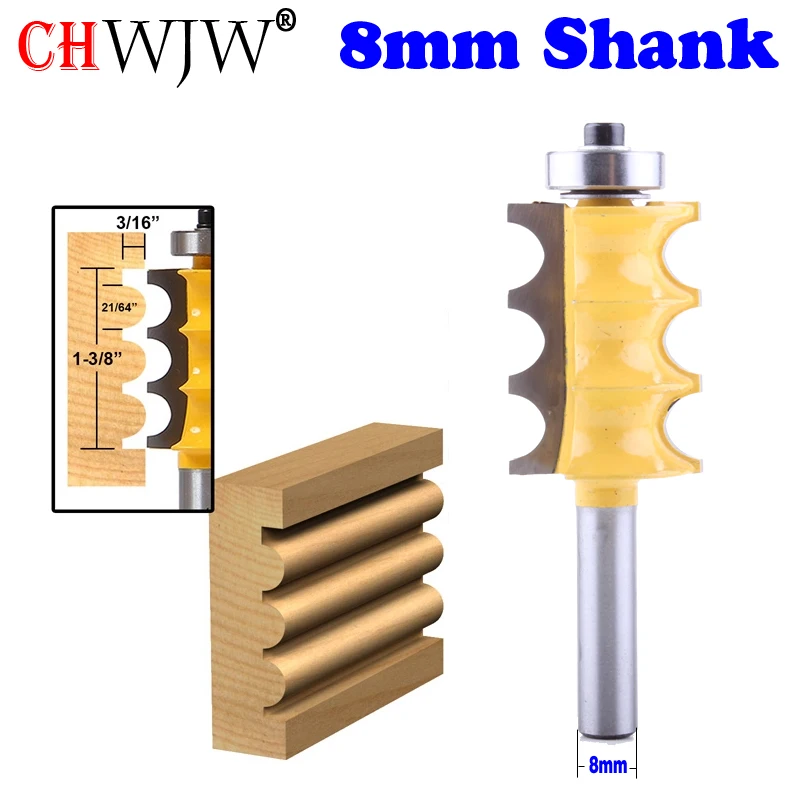 1PC-8mm-Shank-High-Quality-Triple-Bead-Column-Molding-Router-Bit-CHWJW ...