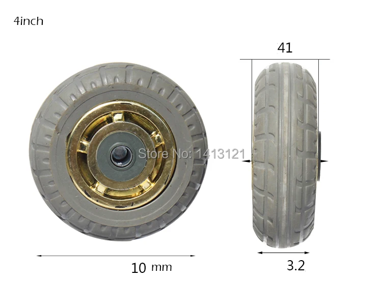 one piece 10cm caster solid rubber tire trolley wheel bearing caster ...