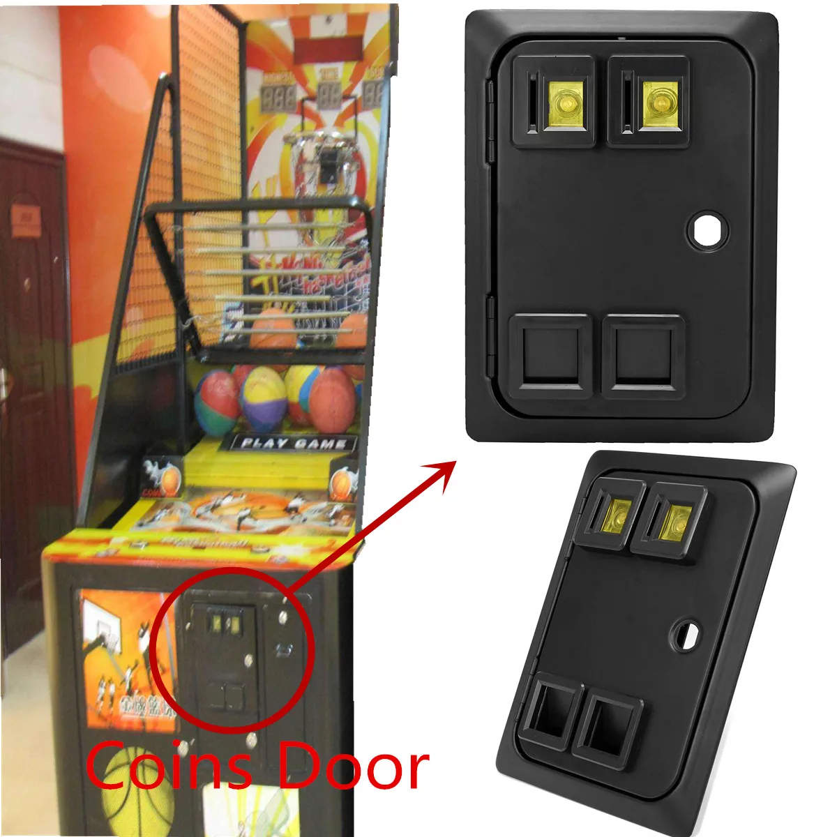Arcade Or Pinball Game Machine Two Entry Coin Door Wells Gardner Style ...