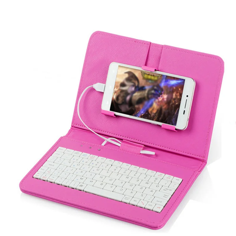 Portable PU Leather Wireless Keyboard Case Protective with Phone Clip ...