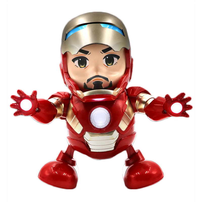 Mavel Iron Man Figure Avengers Hero Led Dance Iron Man with Sound PCV ...