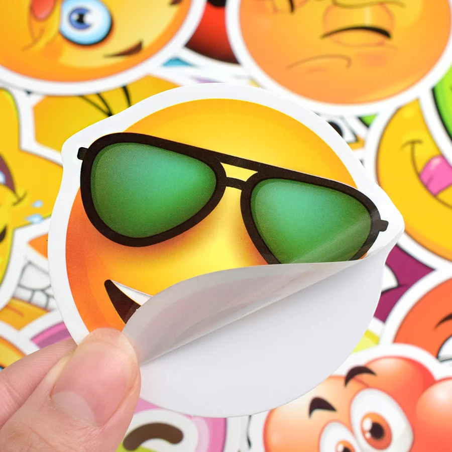 50 PCS Emoji Stickers Toys for Kids Emoticon Smile Face Cute Cartoon ...