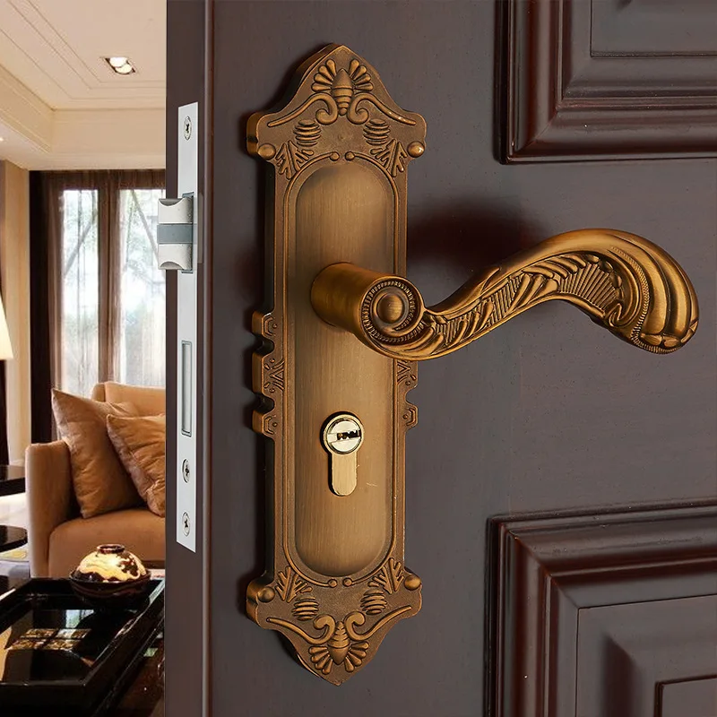 European-style-Door-lock-indoor-Handle-lock-Bedroom-Solid-wood-door ...
