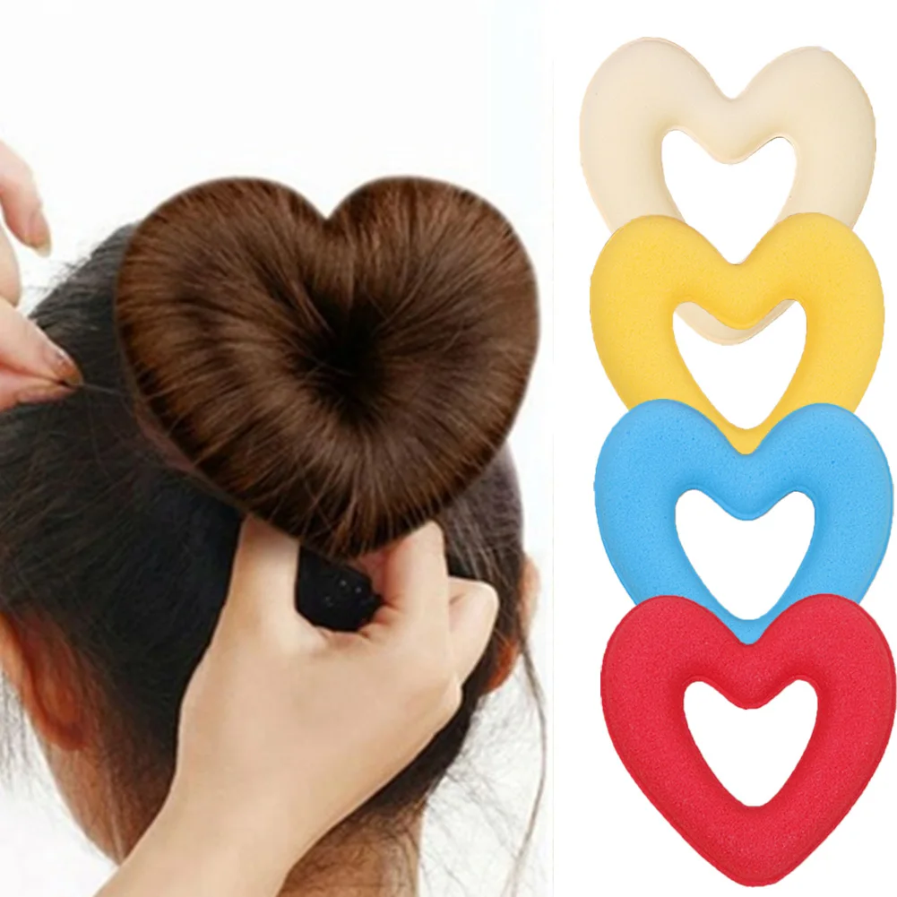 1PC-Hair-Donut-Bun-Heart-MakerHot-Foam-Sponge-Headwear-disk-Hair-Device ...