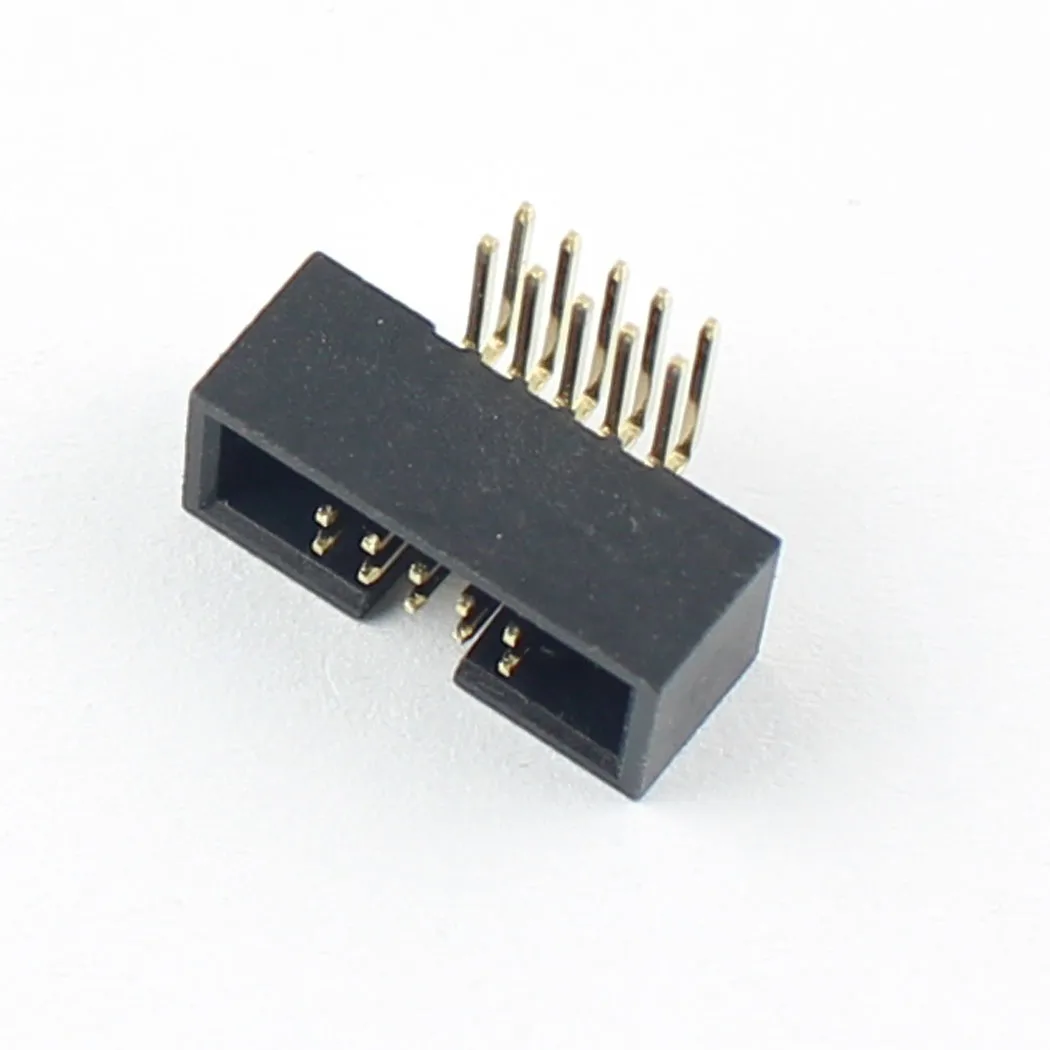 10pcs 1.27mm Pitch 2x5 10 Pin Right Angle Male Shrouded Pcb Box Header ...