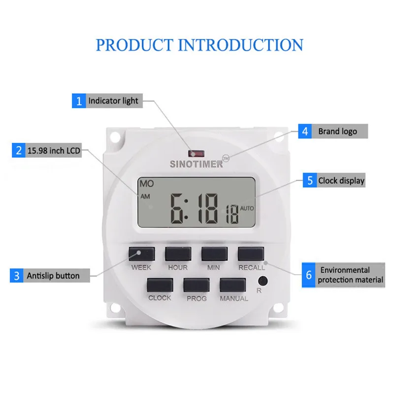 12V-220V Automatic LCD Digital Electric GardenWater Timer Programmable ...