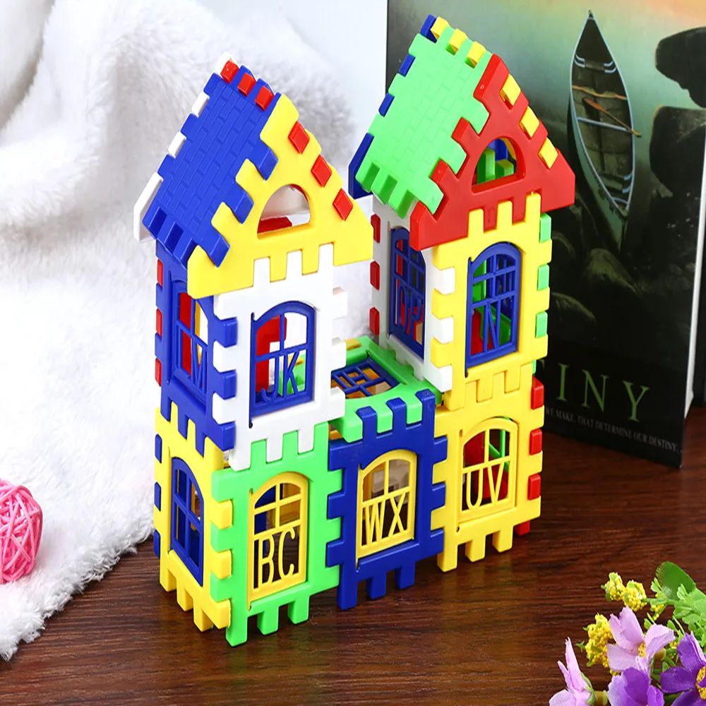 Assembably Plastic House DIY Building Blocks Intelligent Developmental ...