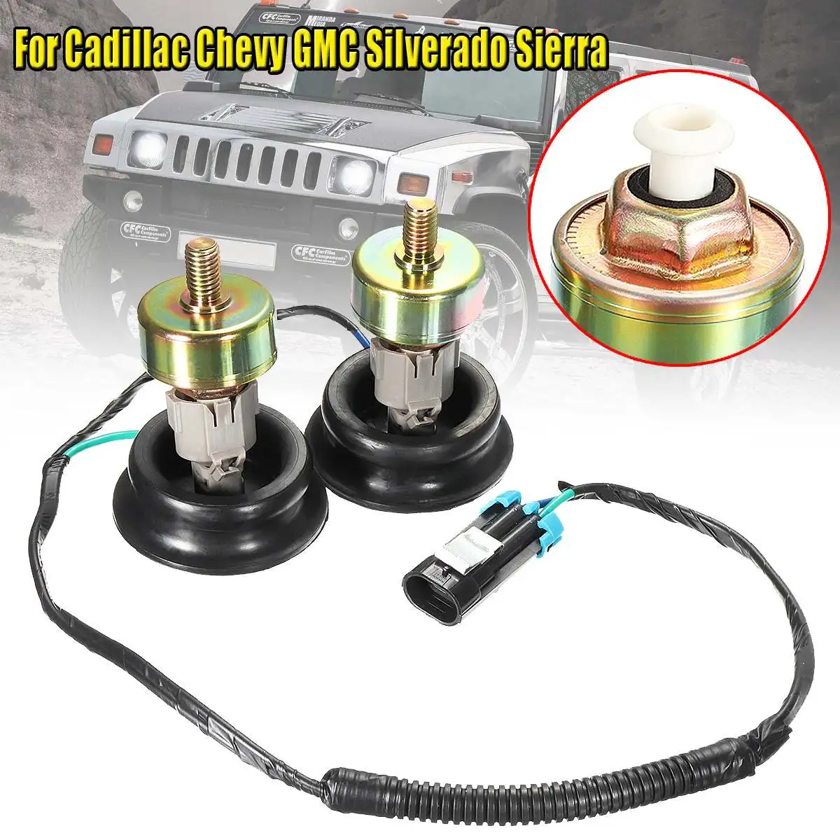 Dual Knock Sensor with Harness Pair Kit Set Fits for GM LS1 LQ9 LS6 6 ...