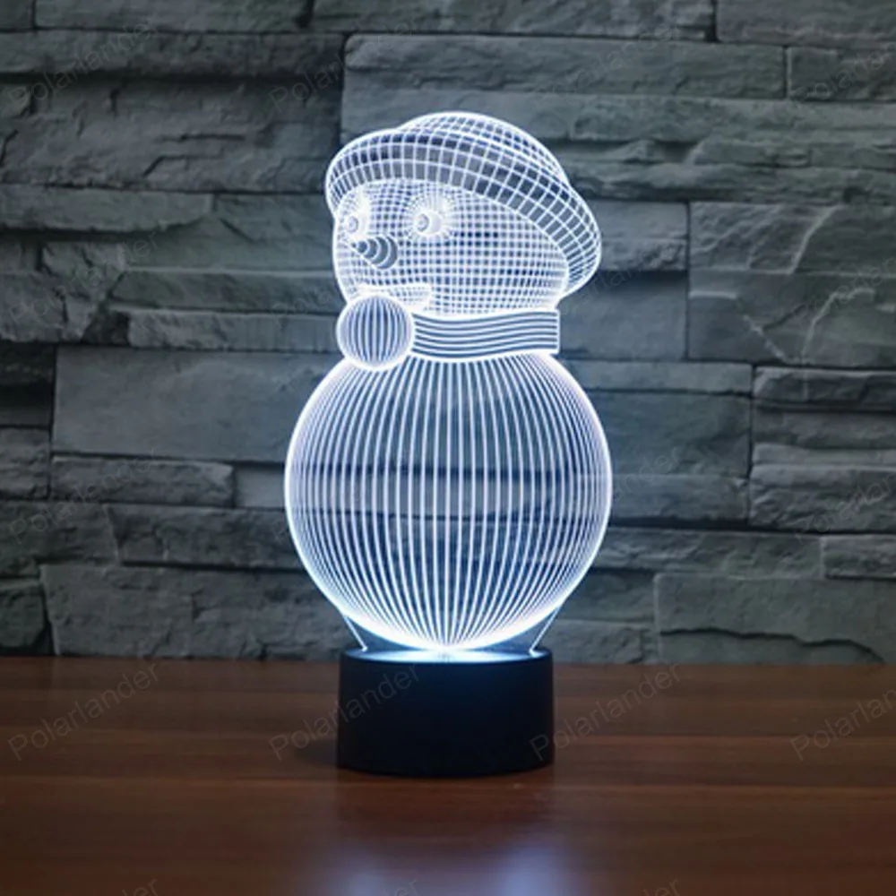 3D light energy saving LED illusion lamp creative visual three ...