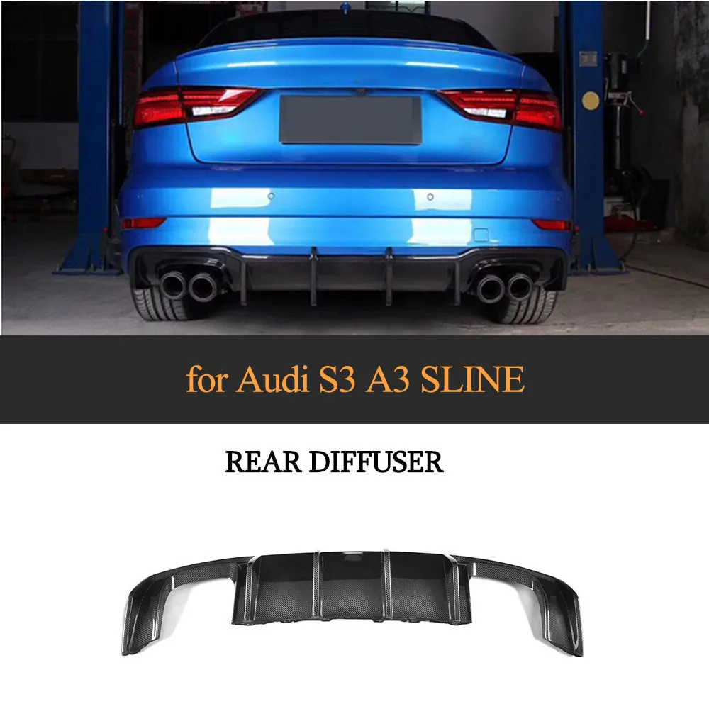 Rear Diffuser for Audi A3 S3 2017 Carbon Fiber Rear Bumper Lip Apron-in ...